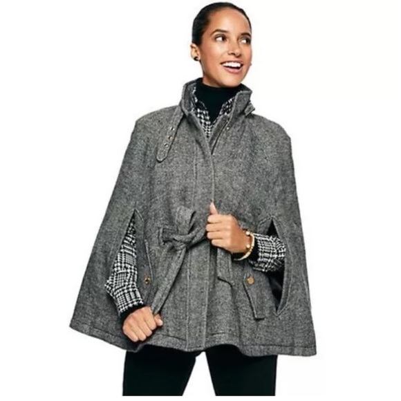 C. Wonder | Jackets & Coats | C Wonder Herringbone Tweed Capelet In Xxs ...